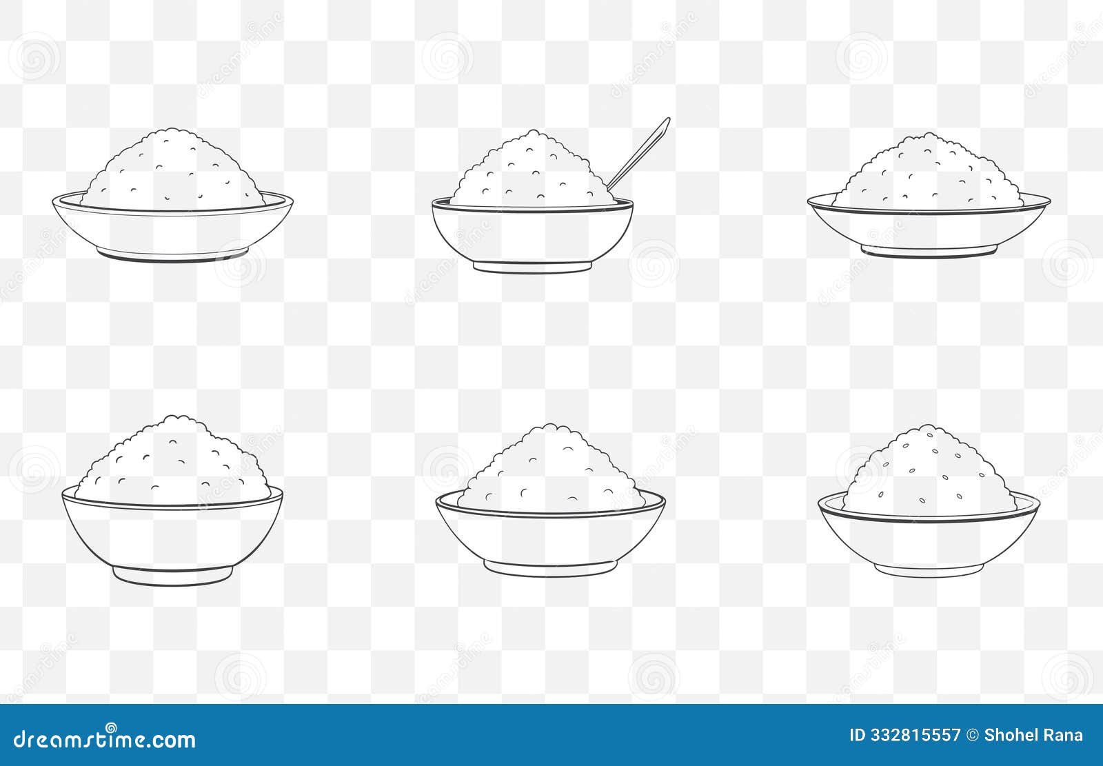 Print Traditional Sticky Rice Art Vector Set with Detailed ...