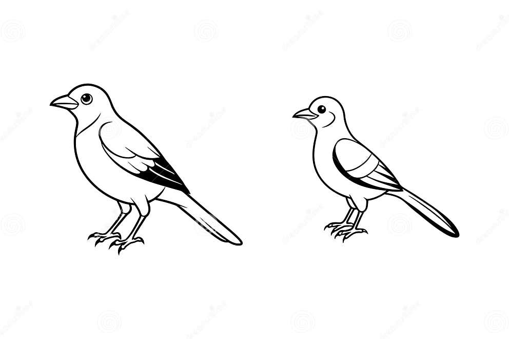 Continuous One Line Drawing Birds. Stock Vector - Illustration of ...