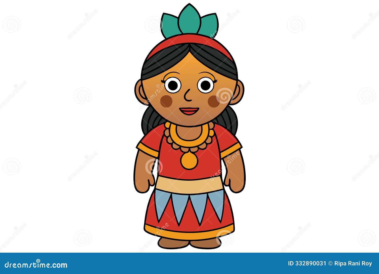 Aztec Feathered Headdress Drawing Black And White Vector Illustration ...