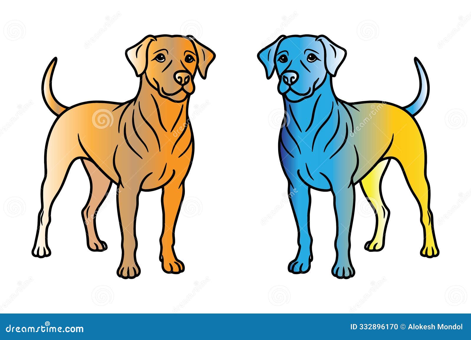 Cute Dogs and Puppies Vector Illustration. Stock Vector - Illustration ...