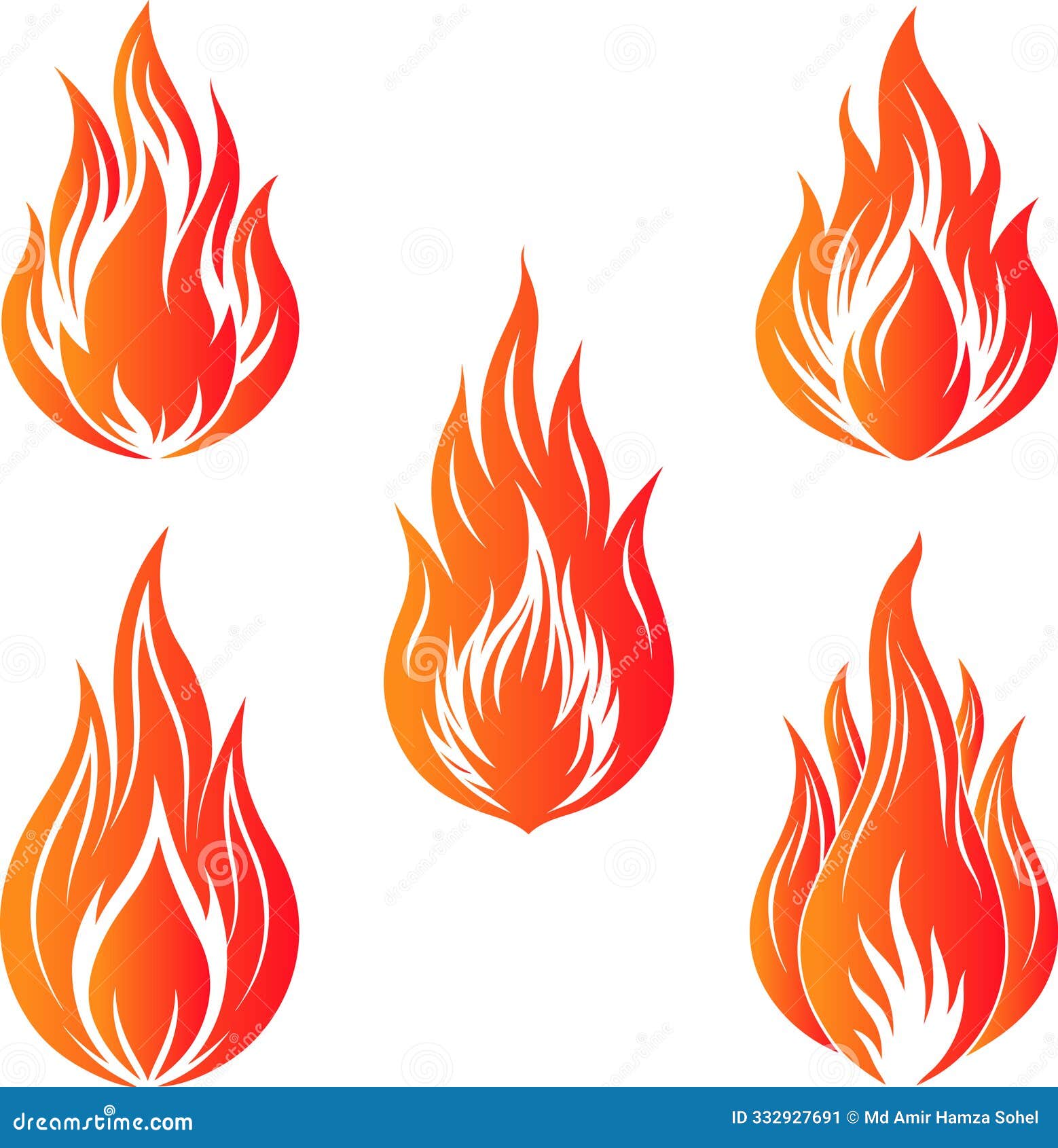 Fire Flame Icons Vector Illustration Stock Illustration - Illustration ...