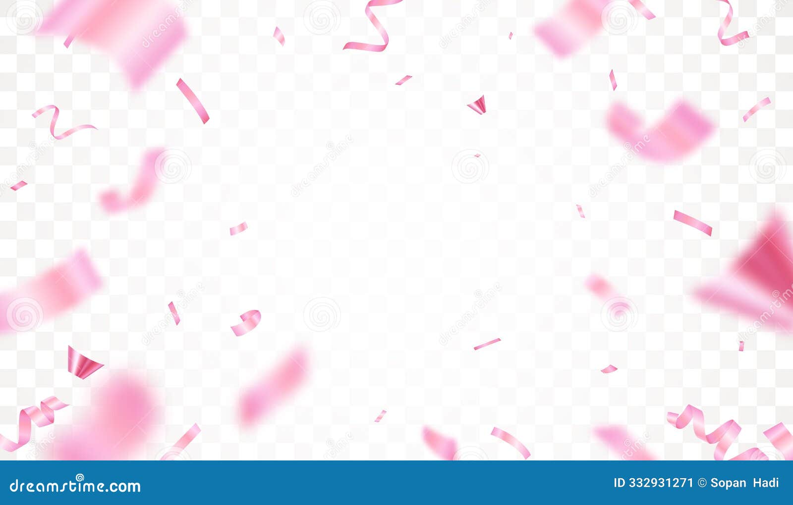Beautiful Pink Confetti Banner for Party and Celebration Background ...