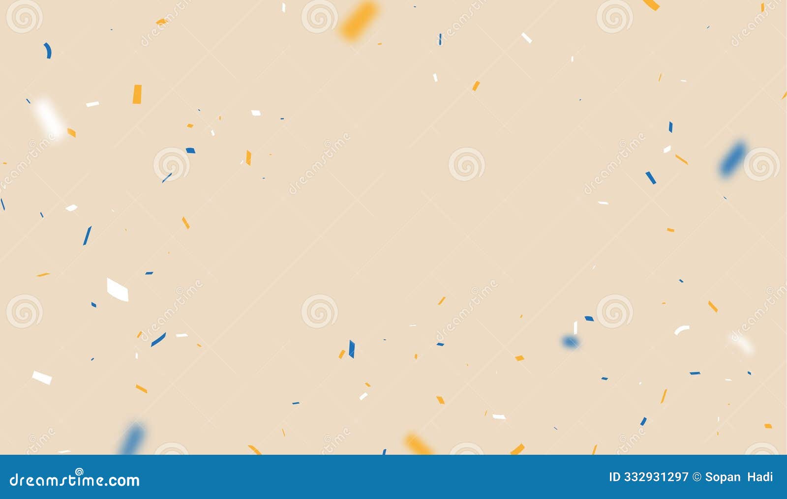 Falling Blue and Yellow Ribbon Confetti Background Stock Vector ...