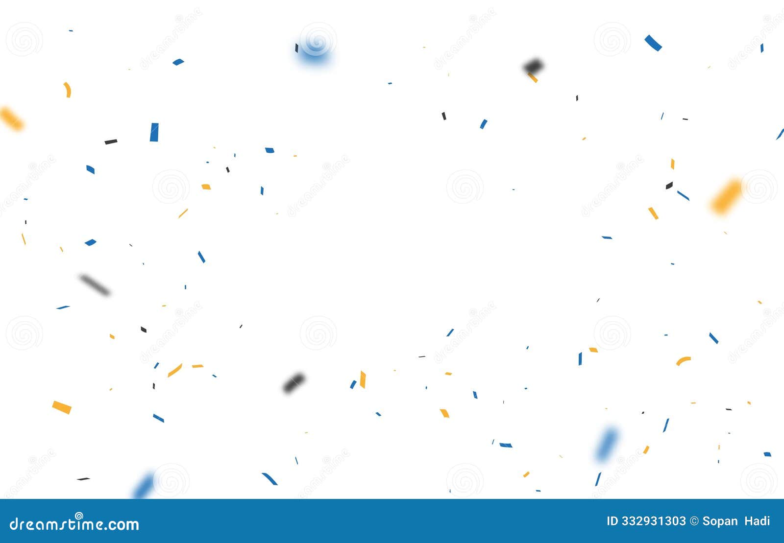 Falling Blue and Yellow Ribbon Confetti Background Stock Vector ...