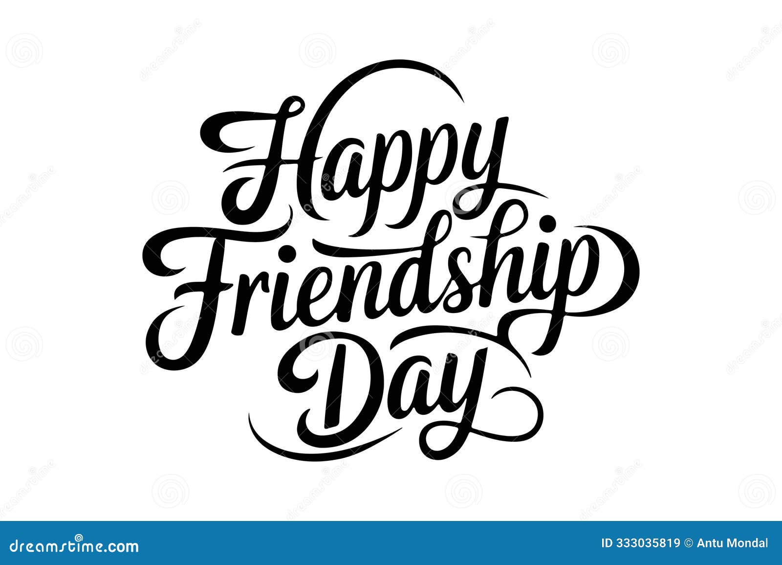 A Happy Friendship Dayt Typography,calligraphy Silhouette Vector ...