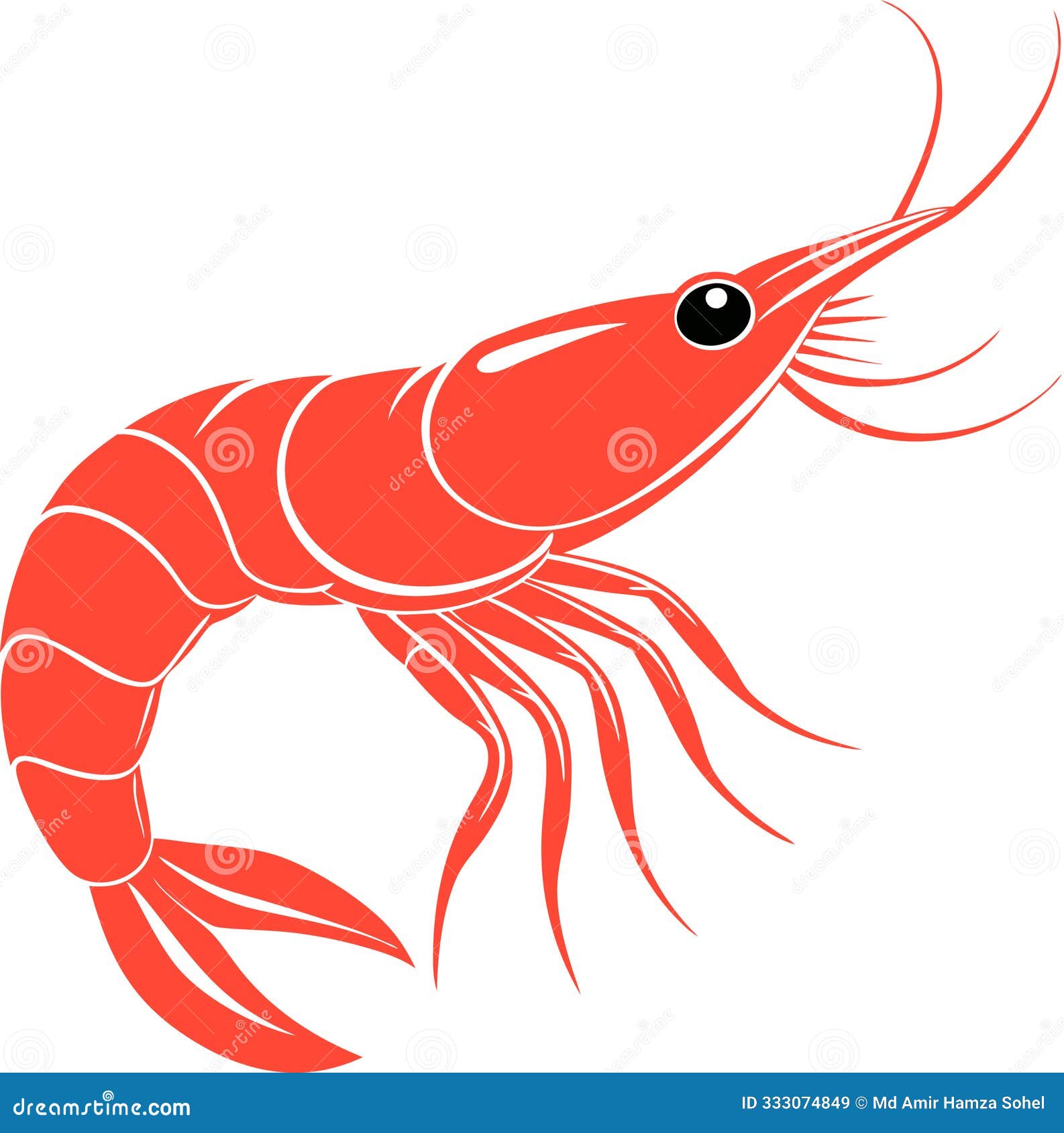 Shrimp Silhouette Vector Printable Vector | CartoonDealer.com #345297830