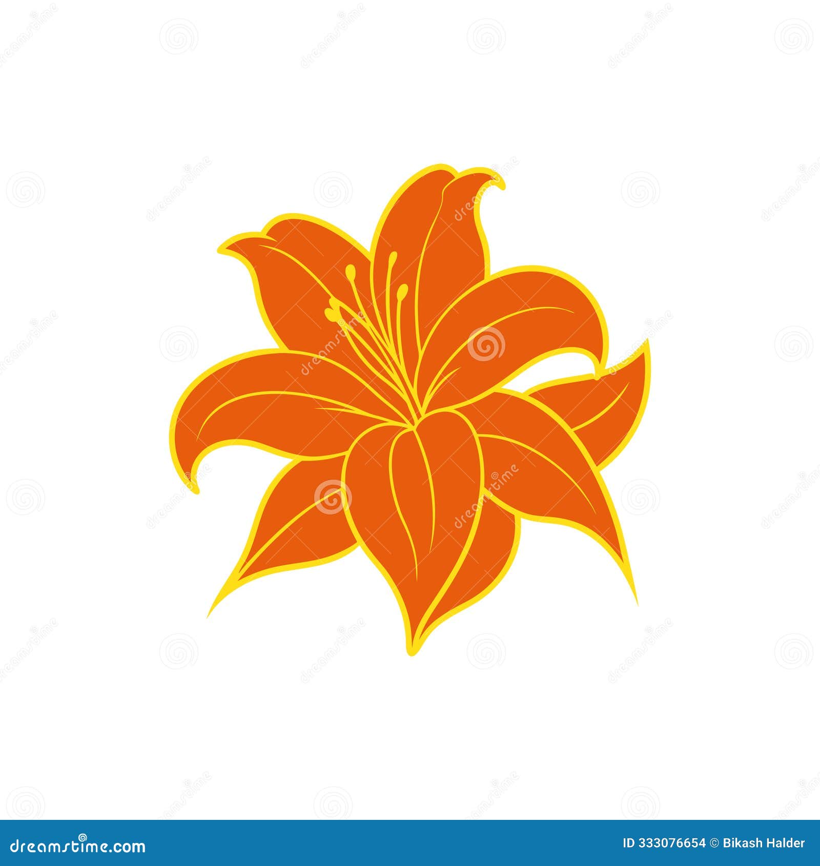 Lilly Flower Vector - Graceful Floral Art Stock Illustration ...