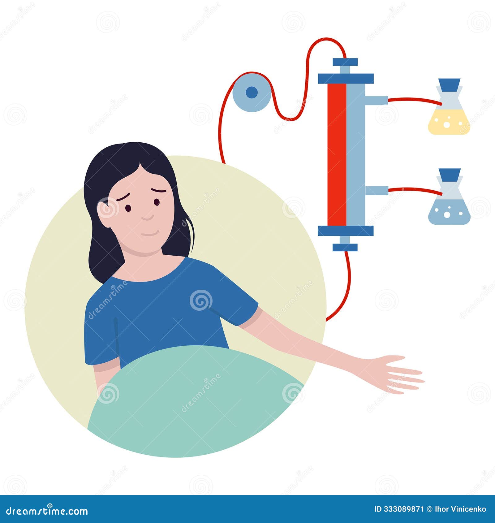 Hemodialysis. Scheme of Artificial Blood Purification Stock ...