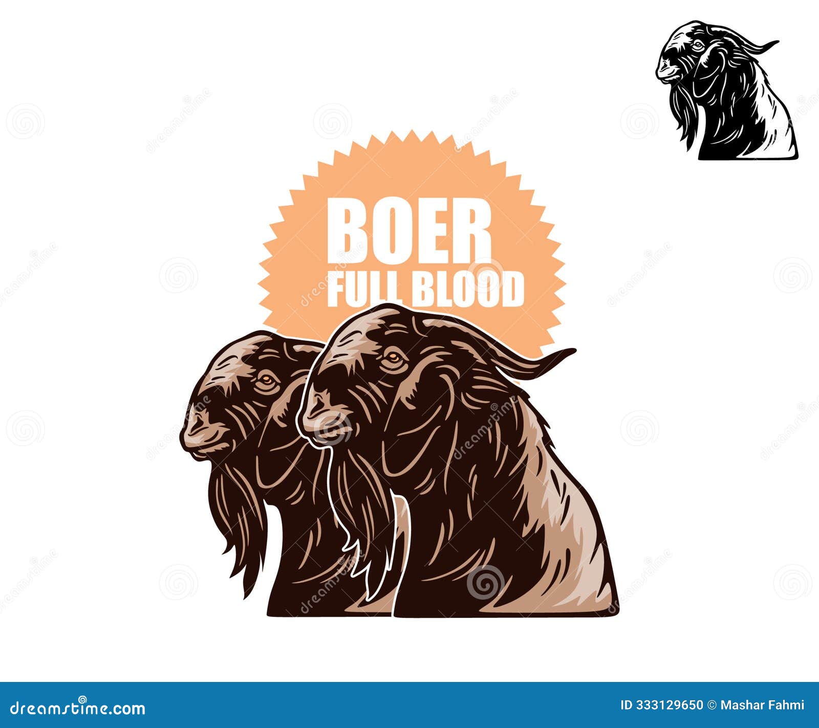 GREAT BOER GOAT FARM LOGO Cartoon Vector | CartoonDealer.com #312449503
