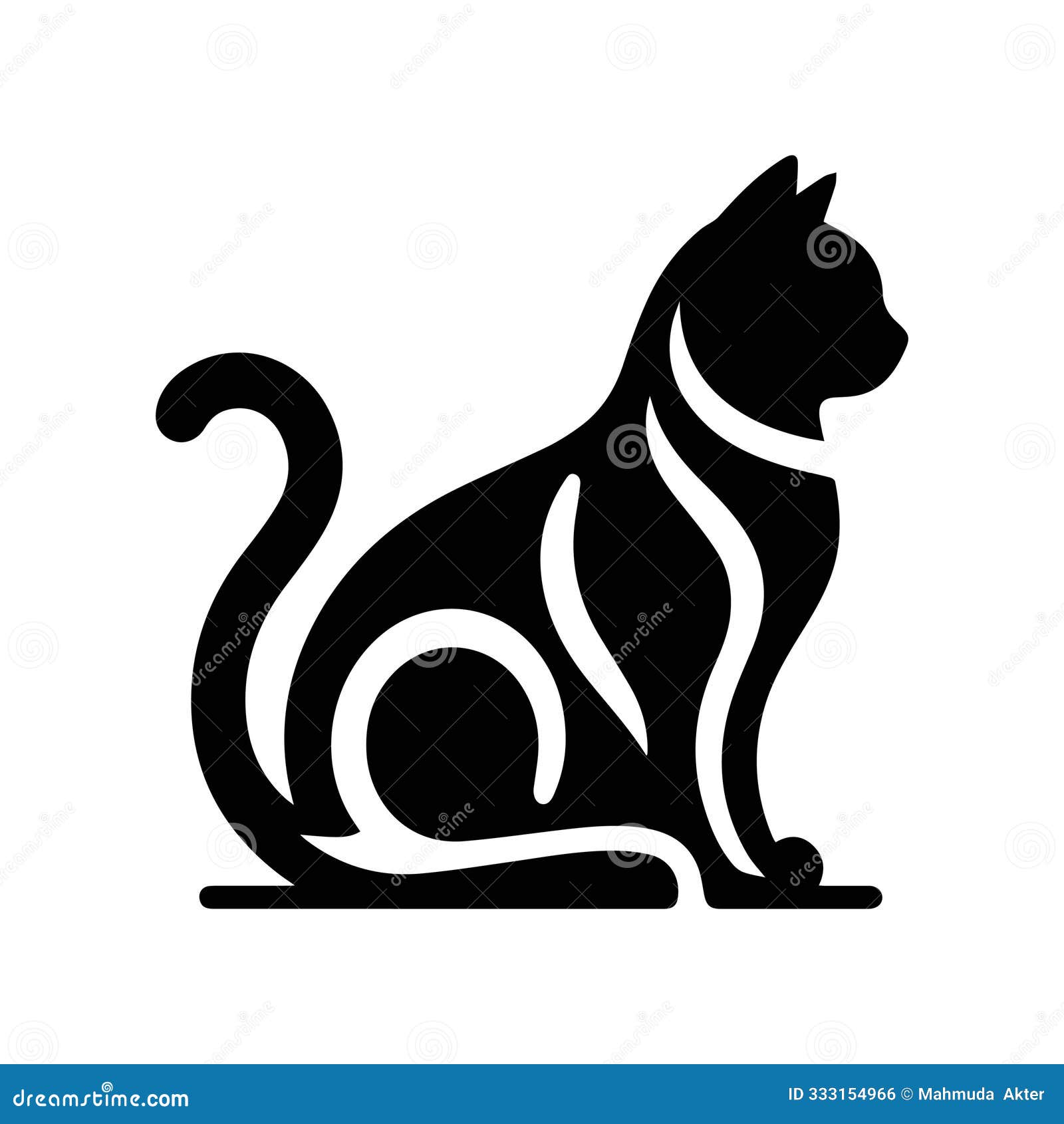 Elegant Minimalist Cat Vector Design Illustration Stock Illustration ...