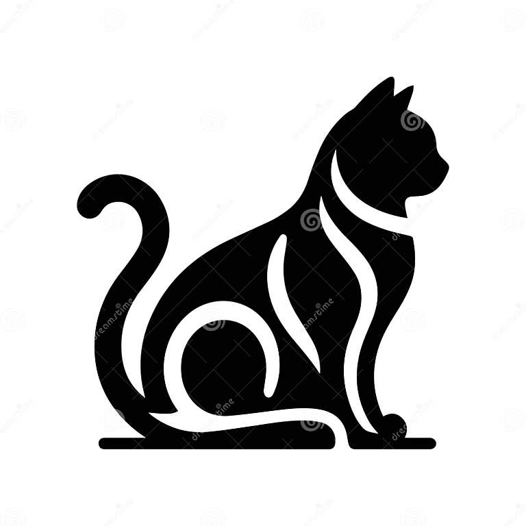 Elegant Minimalist Cat Vector Design Illustration Stock Illustration ...