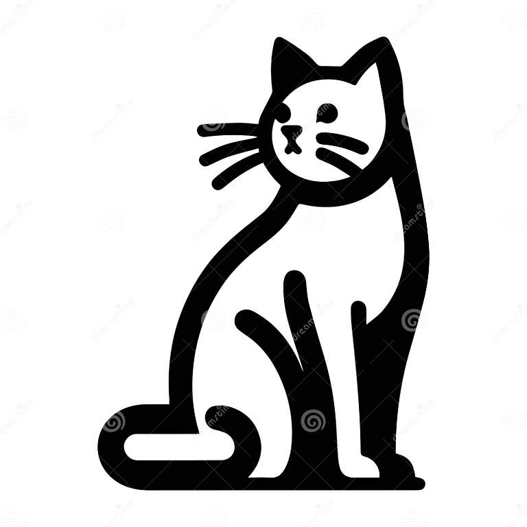 Elegant Minimalist Cat Vector Design Illustration Stock Illustration ...