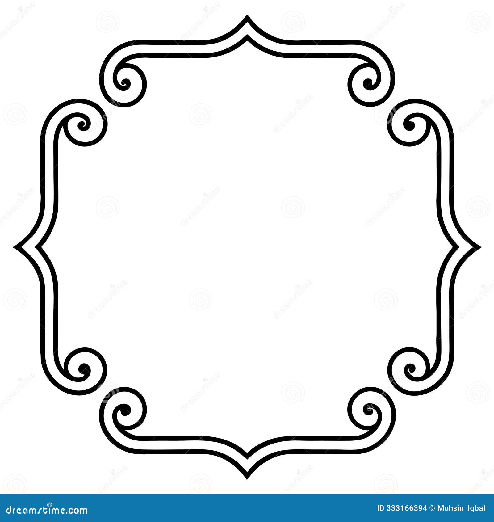 Oval Border Frame Deco Label. Simple Line Signboard Stock Vector ...