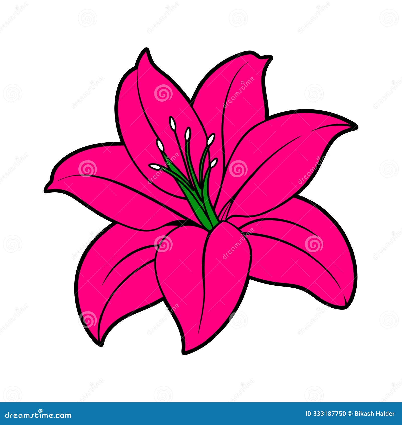 Refined Lilly Flower Vector - Elegant Floral Art Stock Illustration ...
