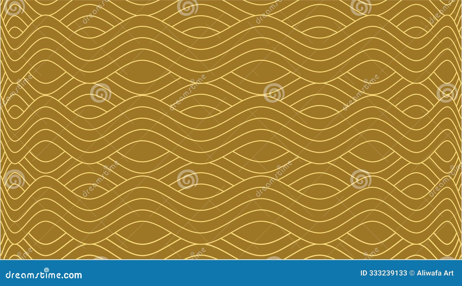 Seamless Gold Wave Pattern on a Brown Background. Stock Illustration ...