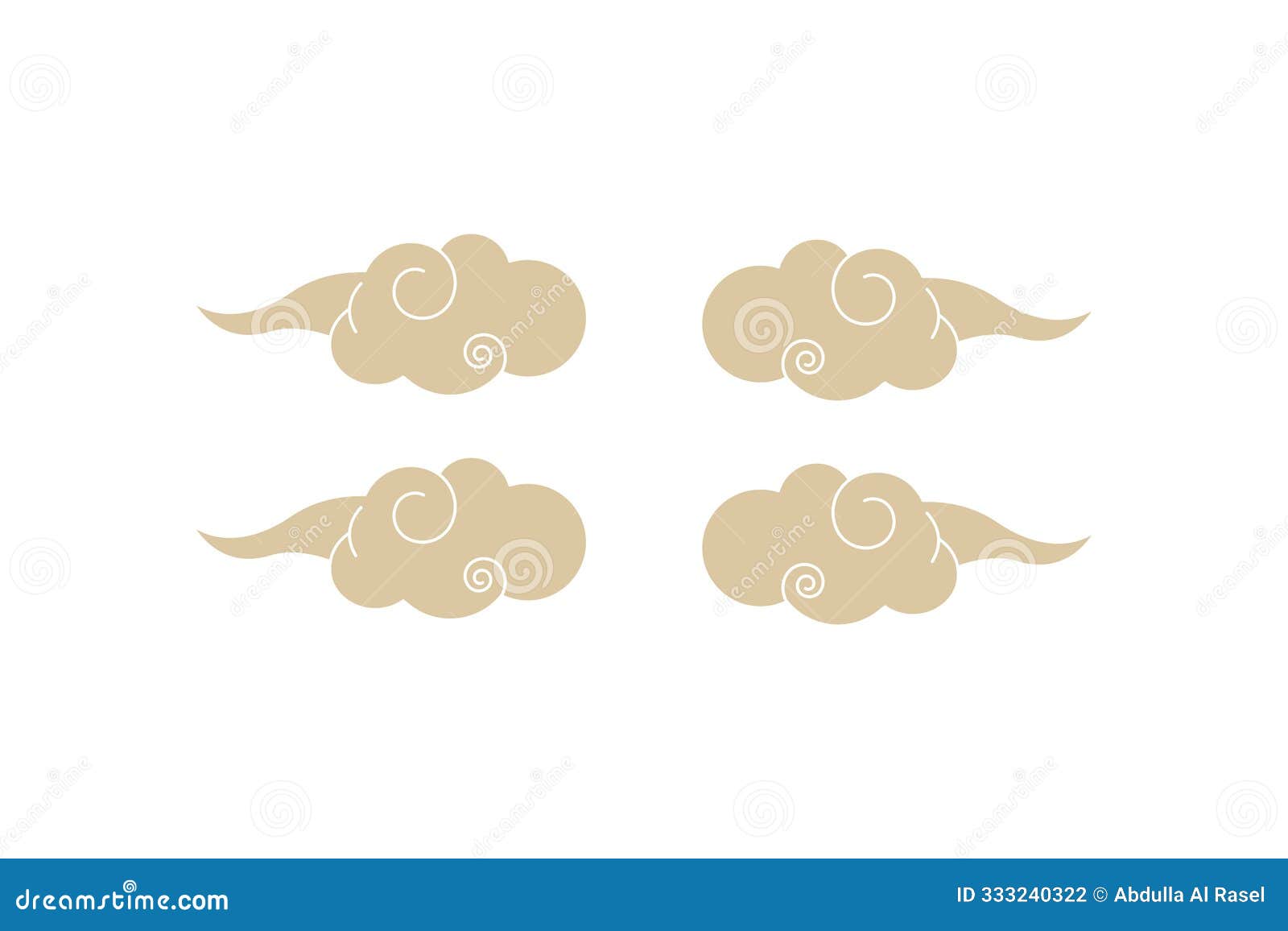 Set of Four Traditional Asian Cloud Motifs Stock Illustration ...