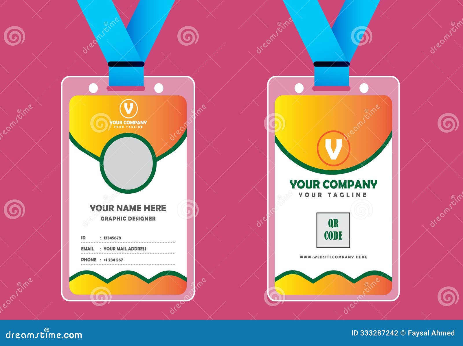 Employee ID Cards With Female Avatars, Featuring Clean And Modern ...