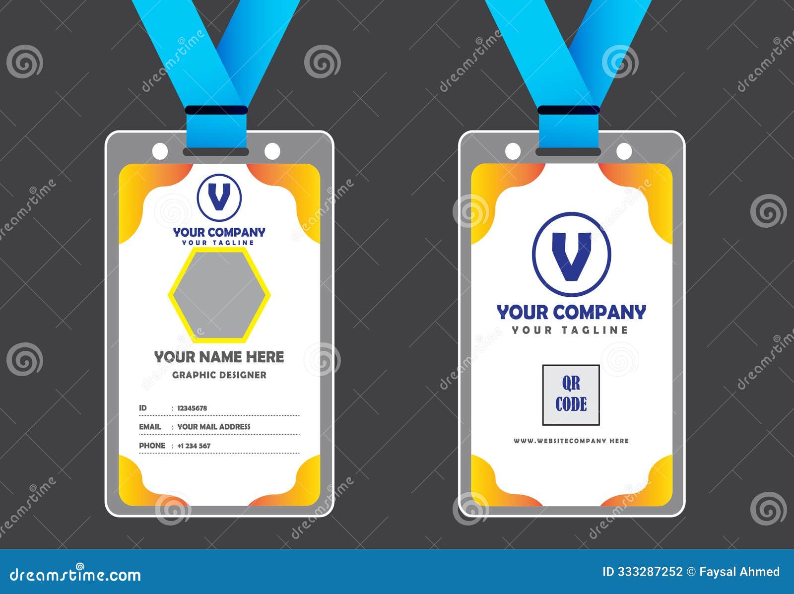Professional ID Card Design Template Stock Vector - Illustration of ...