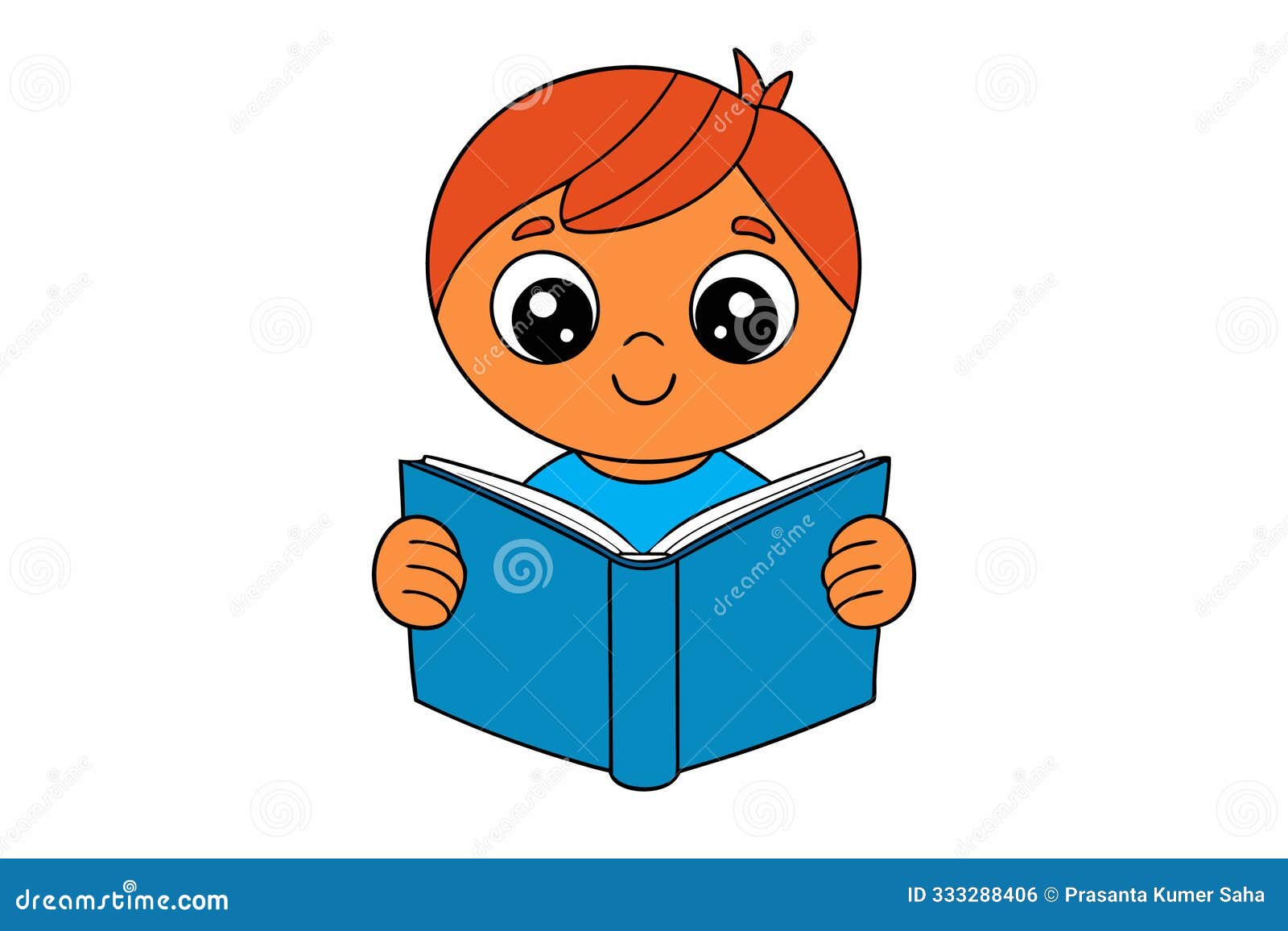 Adorable Little Bookworm: a Kid S Journey through Imagination. Stock ...