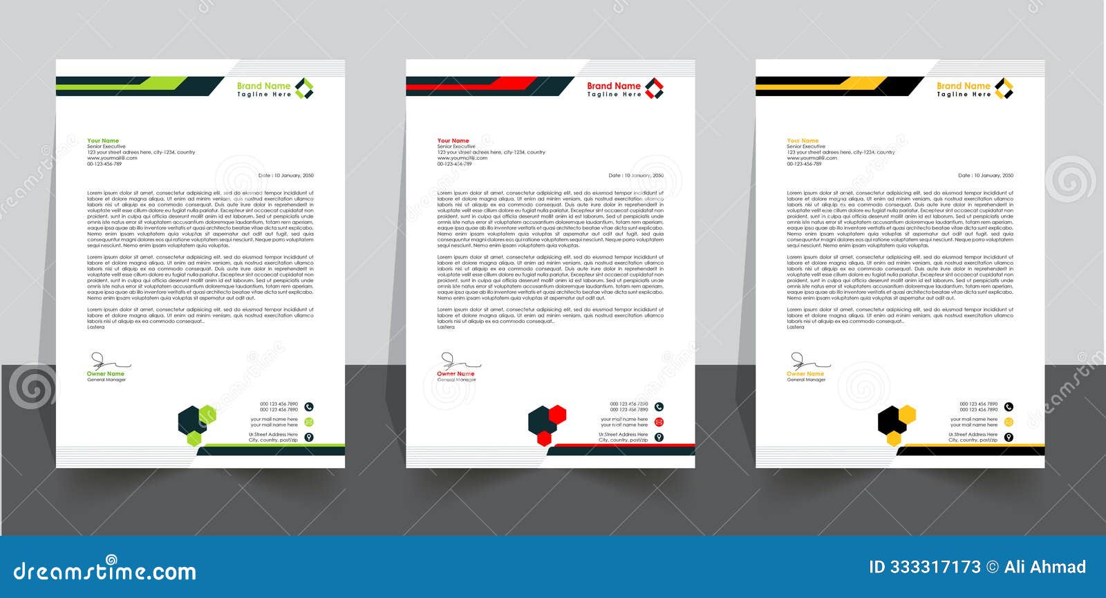 Corporate Letterhead Abstract Template. Modern Professional Business ...