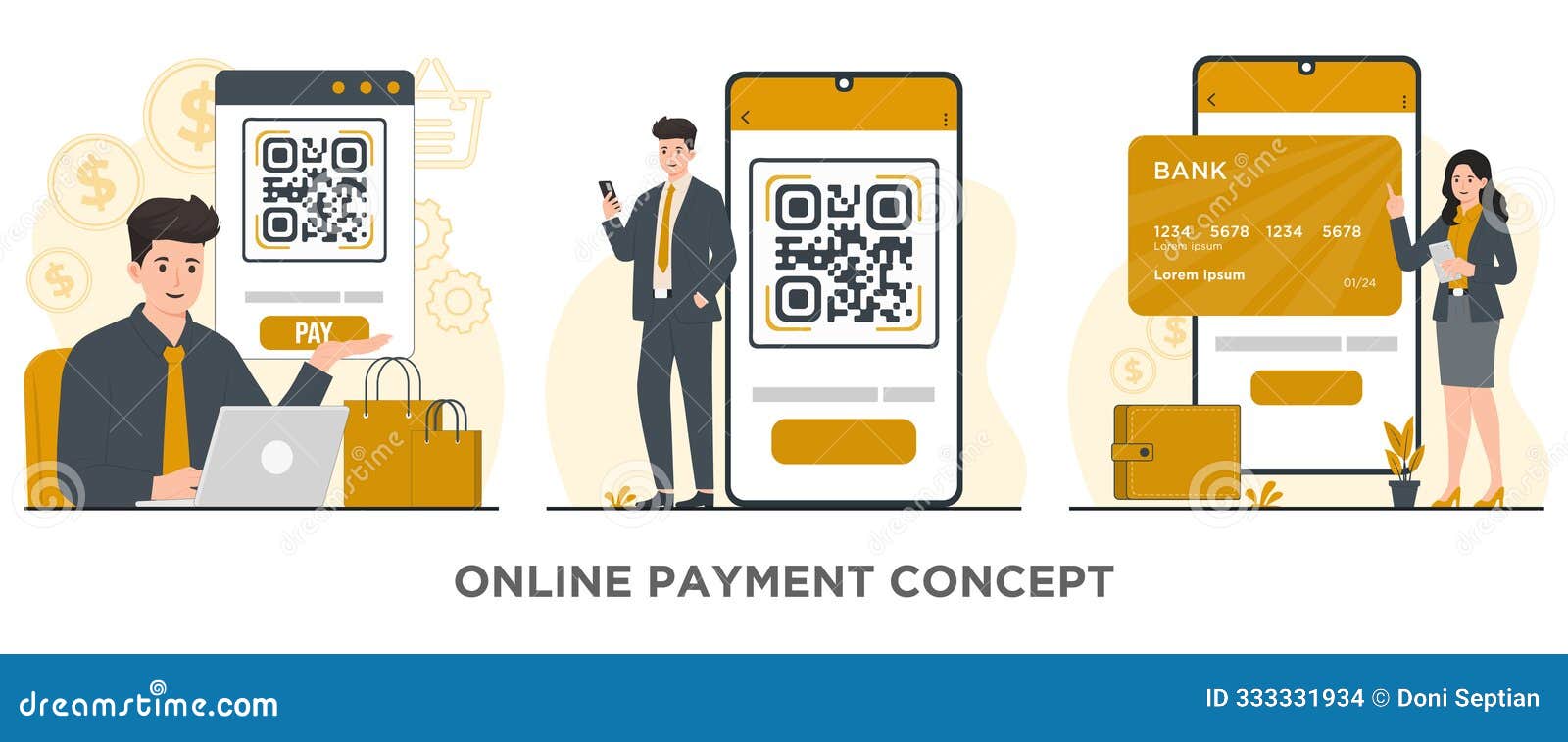 Online Payment Concept Scanning Qr Code Concept Man with Smartphone and ...