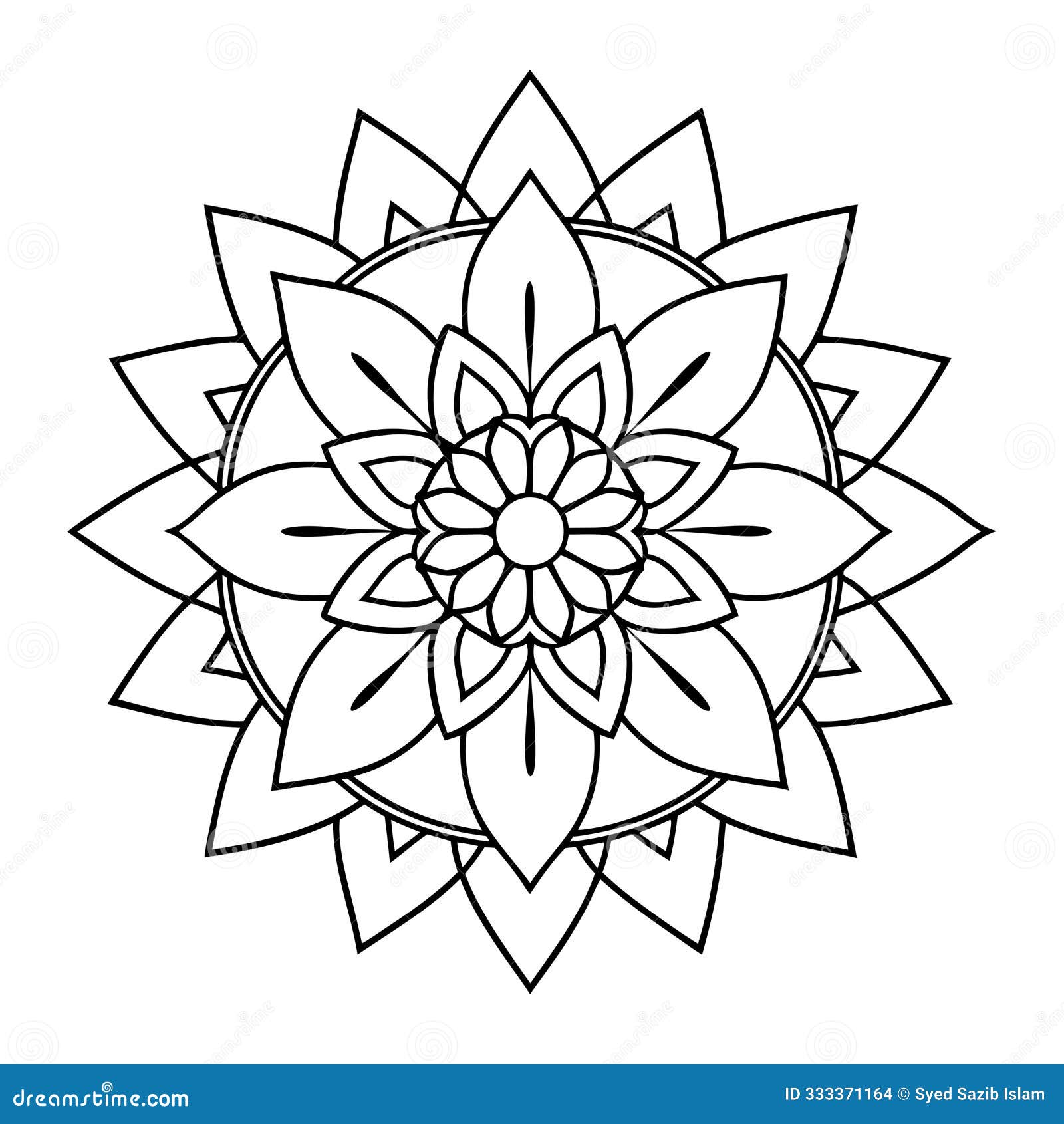 Coloring Full Page Mandala Design. Coloring Page Stock Illustration ...