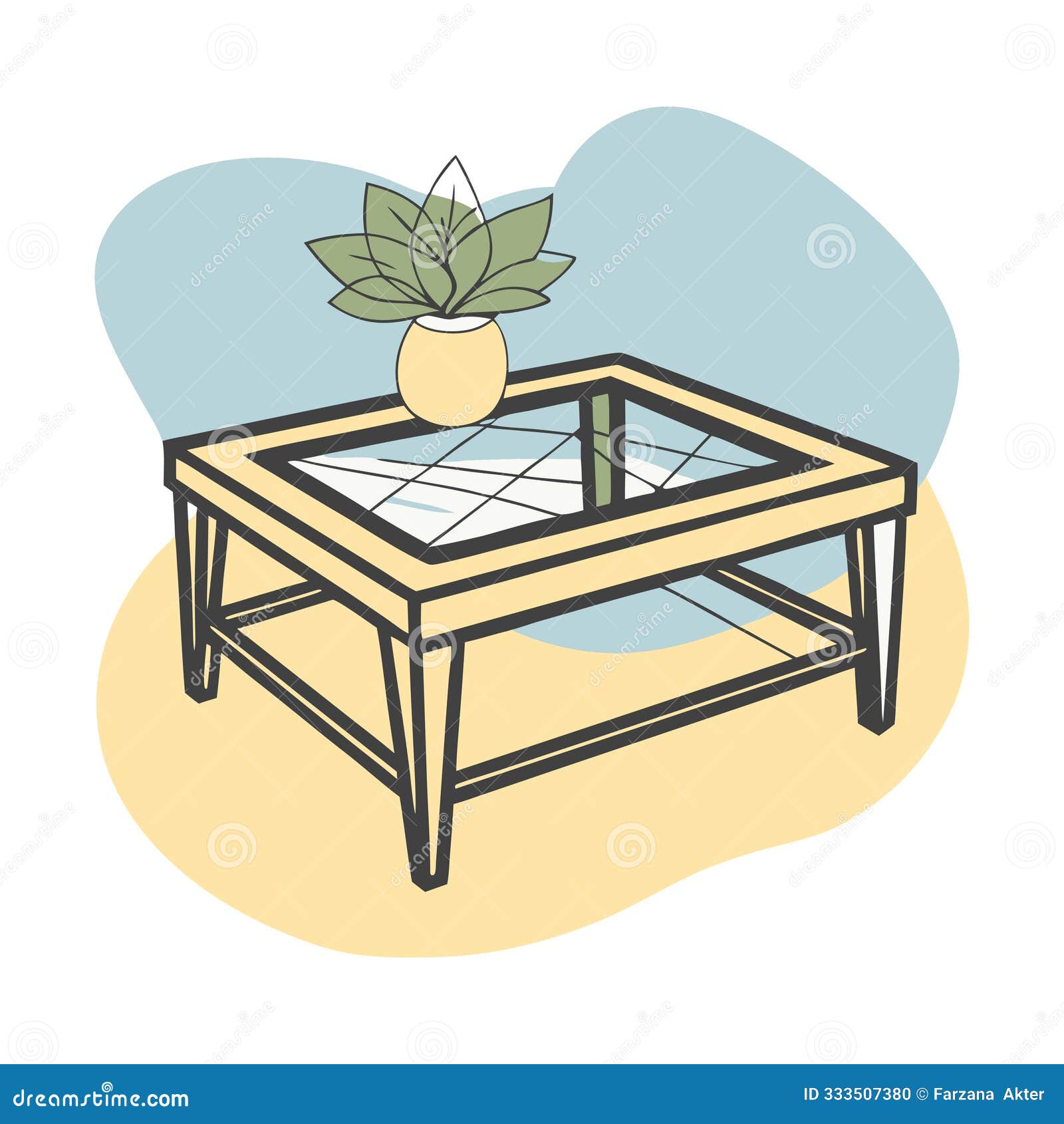 Coffee Table Vector Art Design Illustrations Style Stock Illustration ...