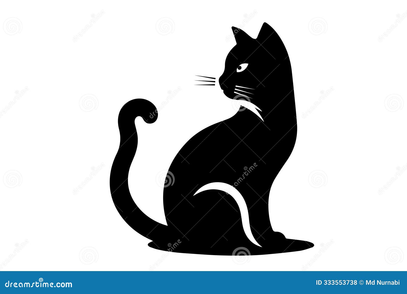 Cartoon Cat Illustration, Simple Vector Art Style Stock Illustration ...