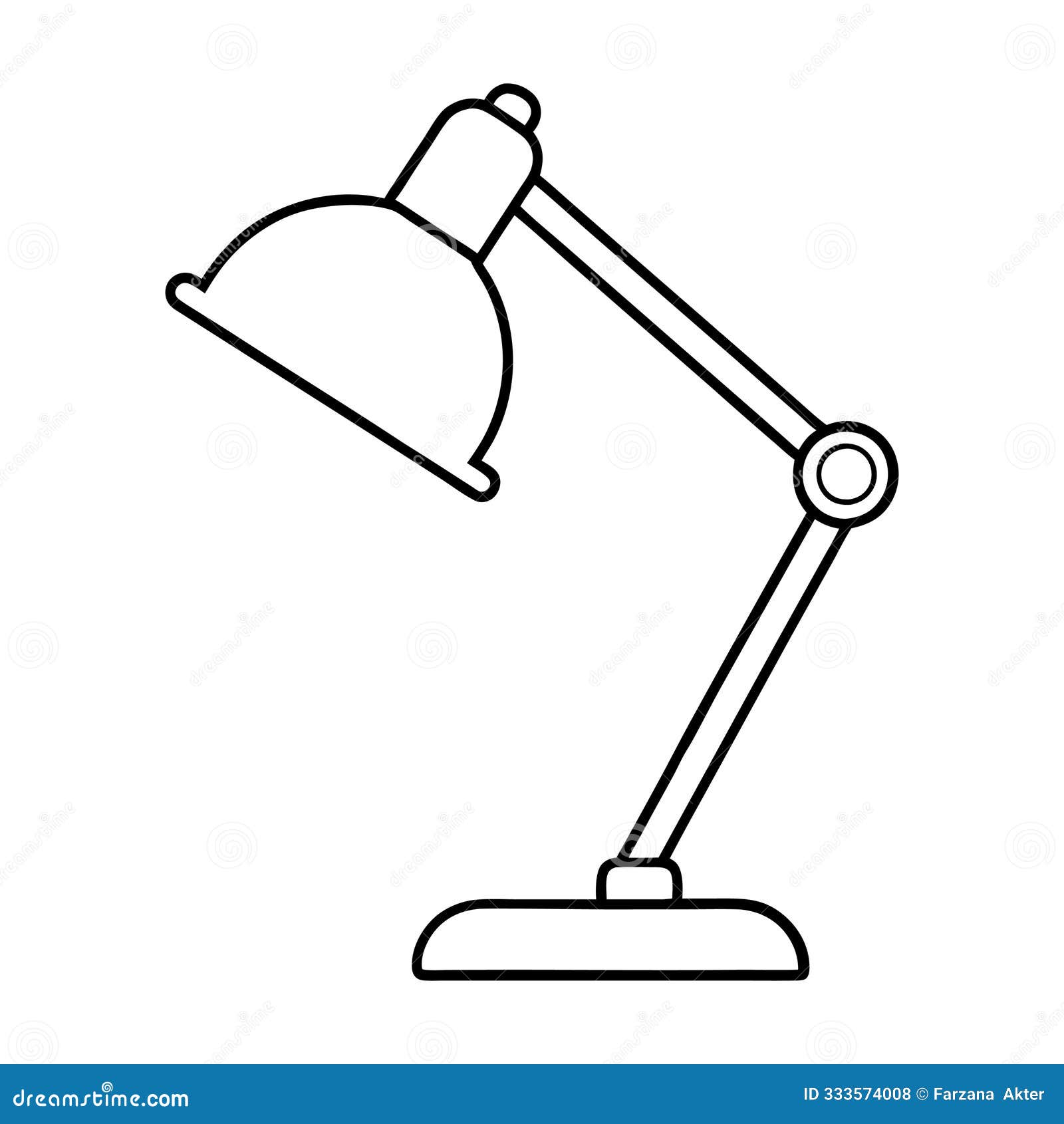 Desk Lamp Outline Vector Art Style Design Stock Illustration ...