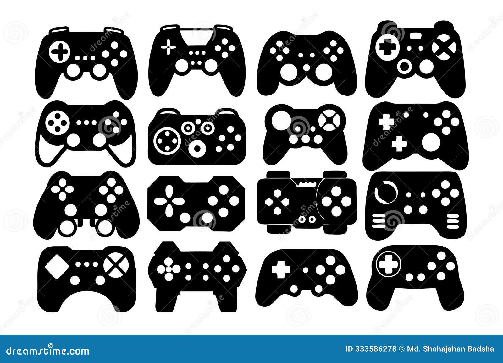 Game Controller Silhouette, Video Game Vector Illustration Stock Vector ...