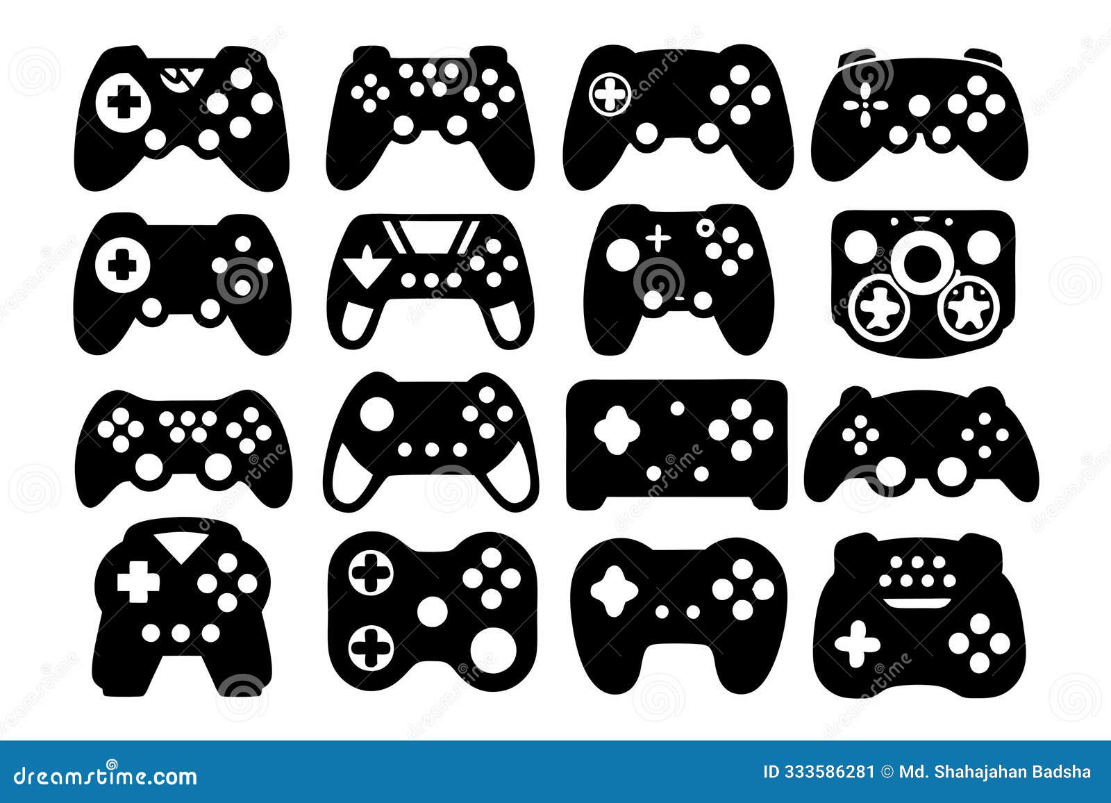Game Controller Silhouette, Video Game Vector Illustration Stock Vector ...