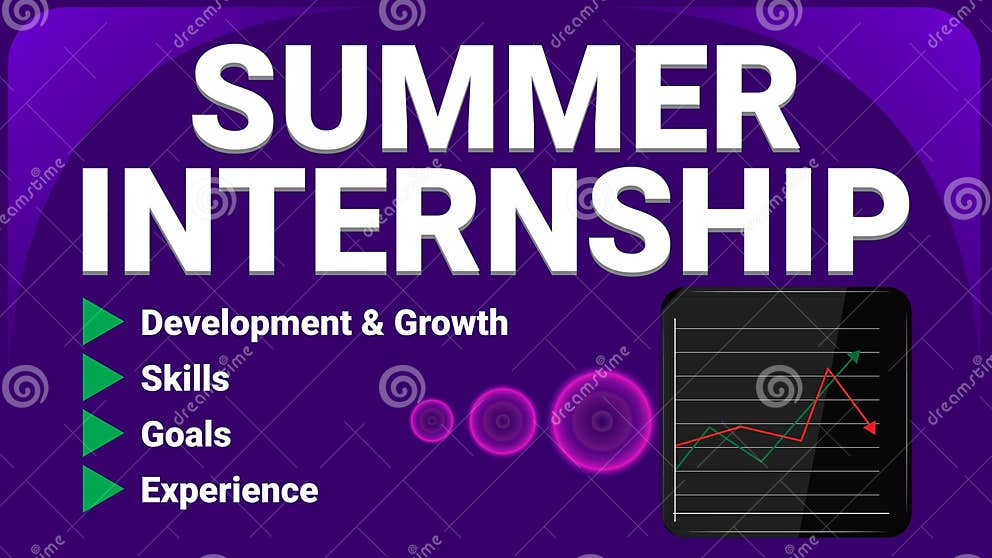 Summer Internship Development and Growth with Blue Background Stock ...