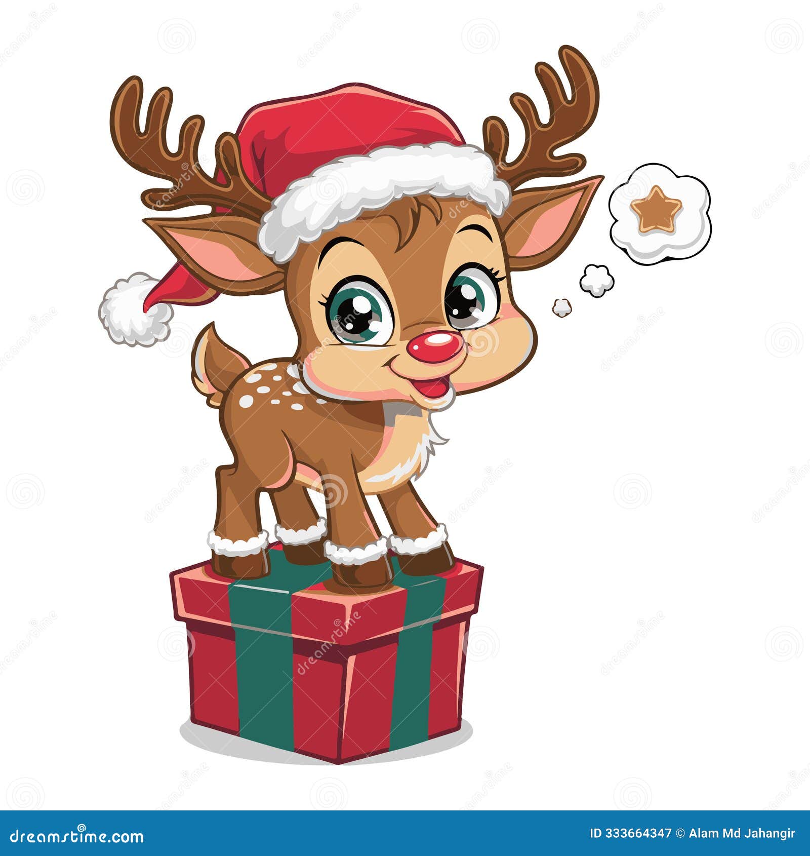 Christmas Baby Reindeer Vector Art and Illustration Stock Illustration ...