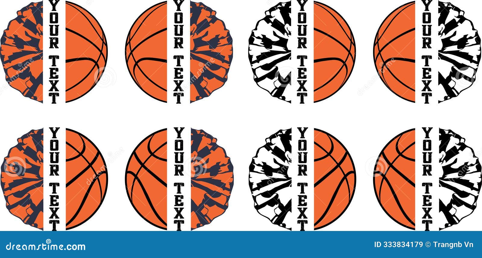 Basketball Split Frame For Vertical Text With Alphabet Half Ball Team ...