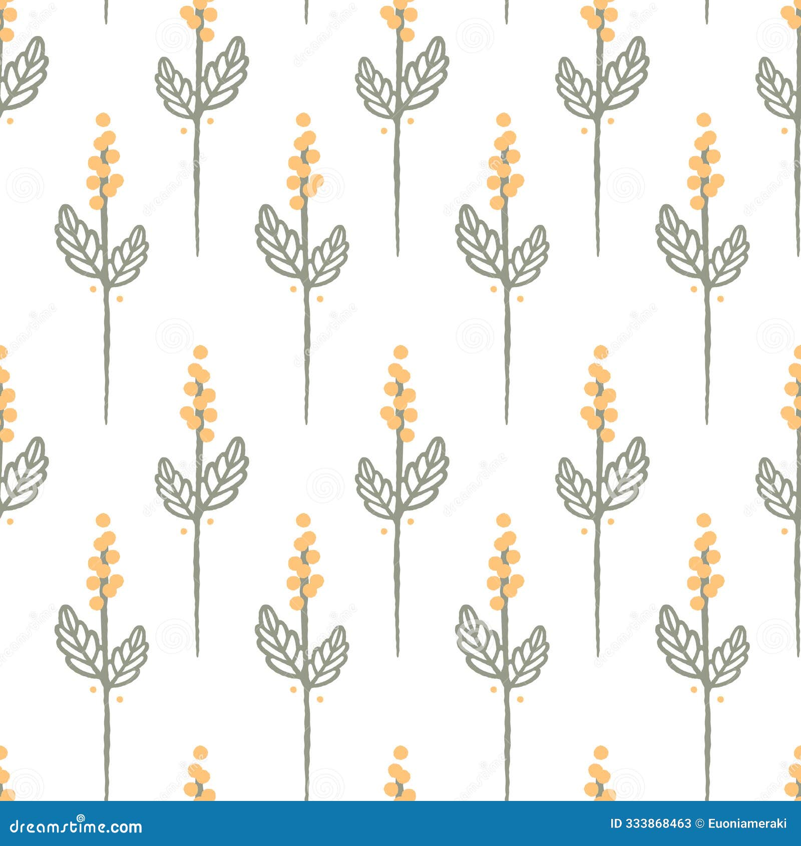 Series of Floral Seamless Pattern in Simple Hand Drawing Style for ...