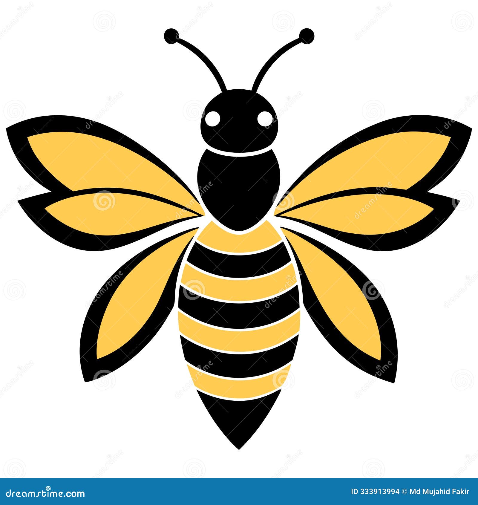The Bee Vector Art Illustration with Colorful and Smooth Design. Stock ...