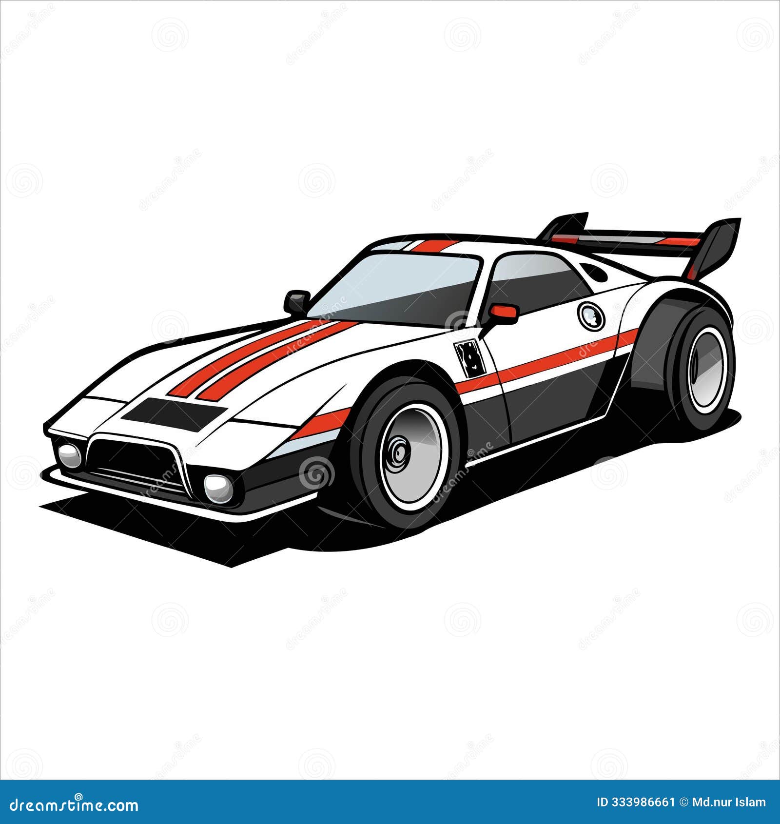 Vector Layout of a Sports Car. De Tomaso Pantera. Stock Illustration ...