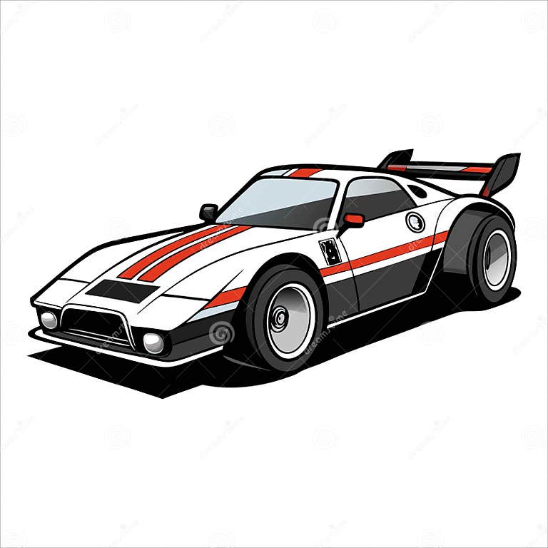 Vector Layout of a Sports Car. De Tomaso Pantera. Stock Illustration ...