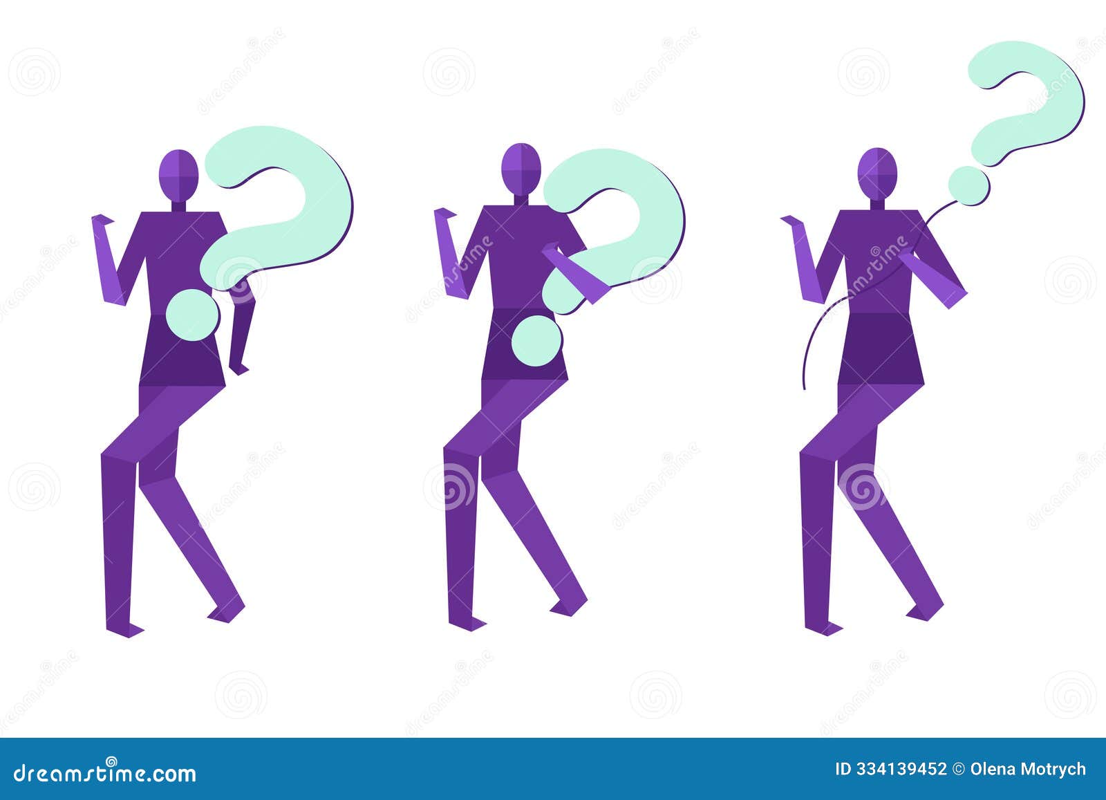Vector Human Abstract Figures with Question Marks. Stock Vector ...