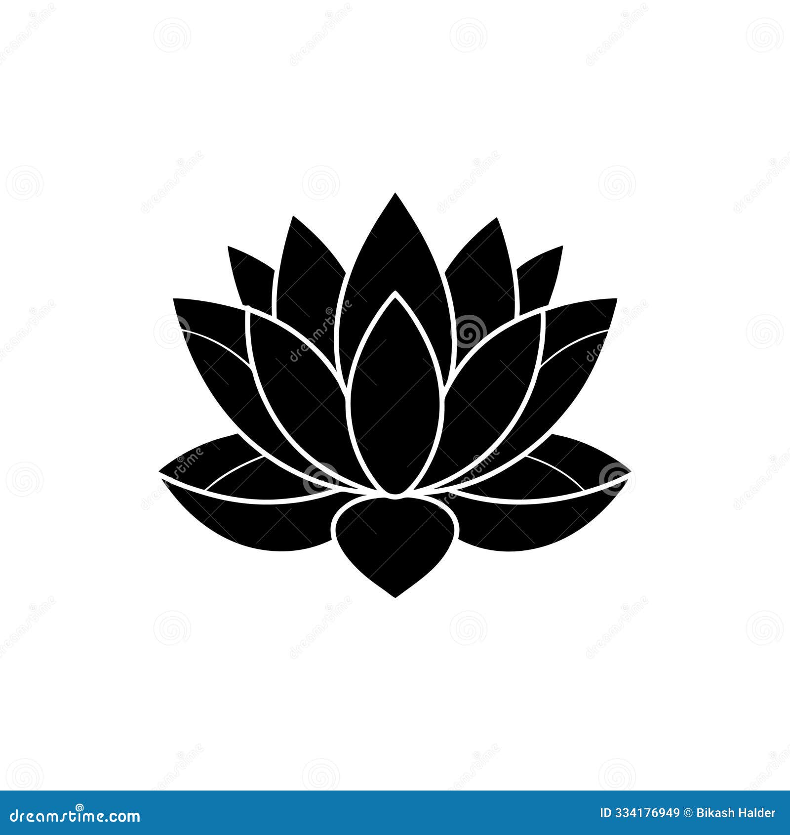 Stylized Lotus Flower Vector Illustration Stock Vector - Illustration ...