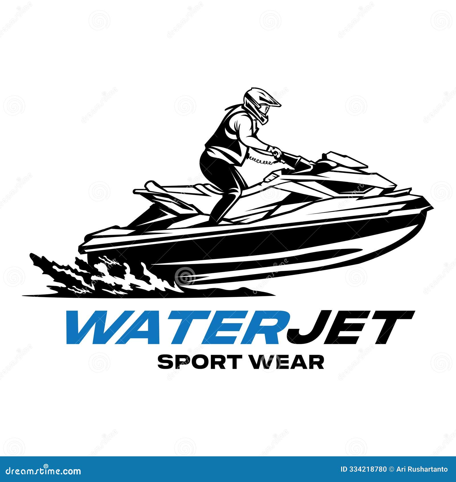 Jet Ski Racing Vector Illustration Design Stock Vector - Illustration ...