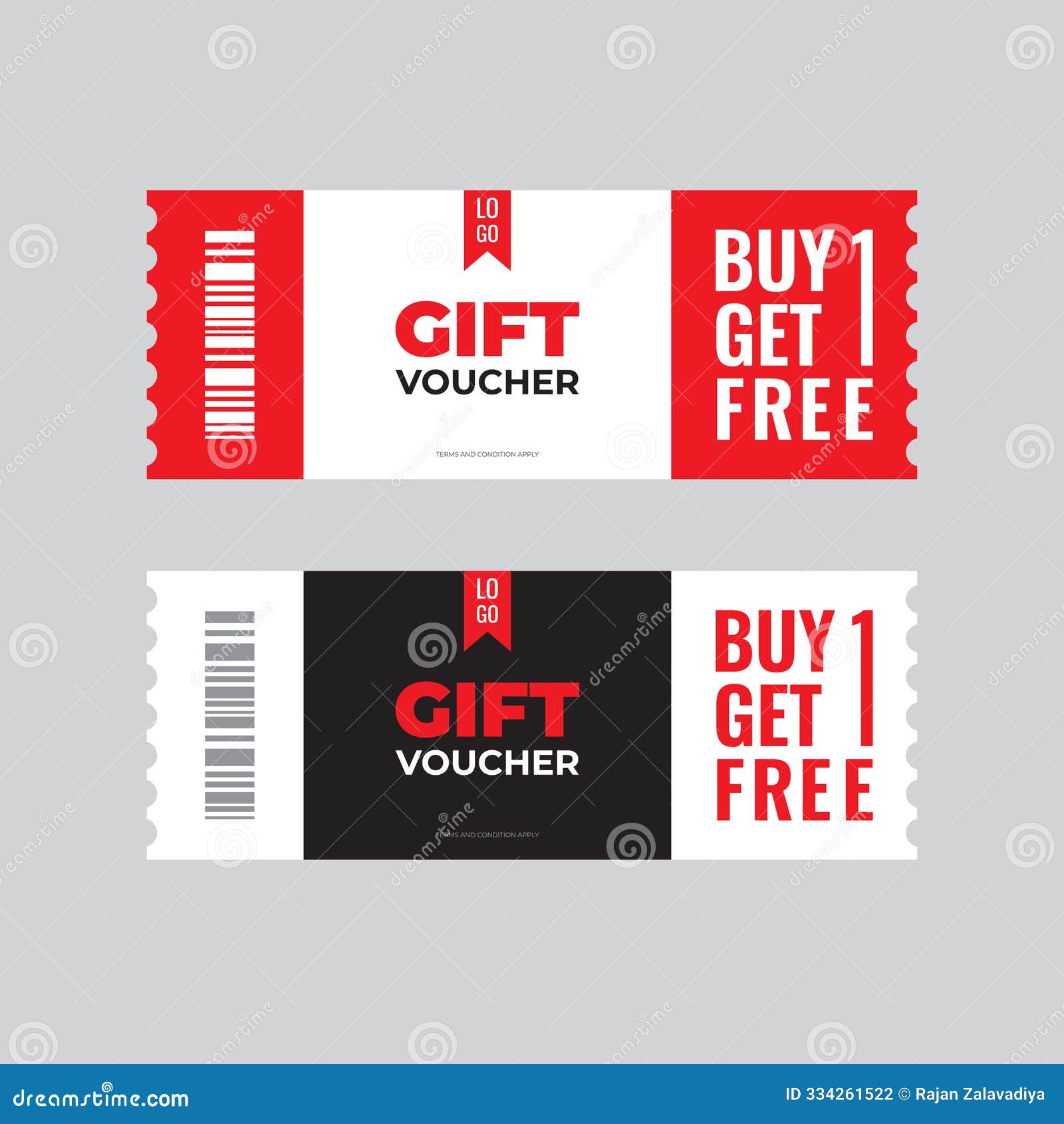 Gift Voucher Buy 1 Get 1 Free for Shopping Stock Vector - Illustration ...