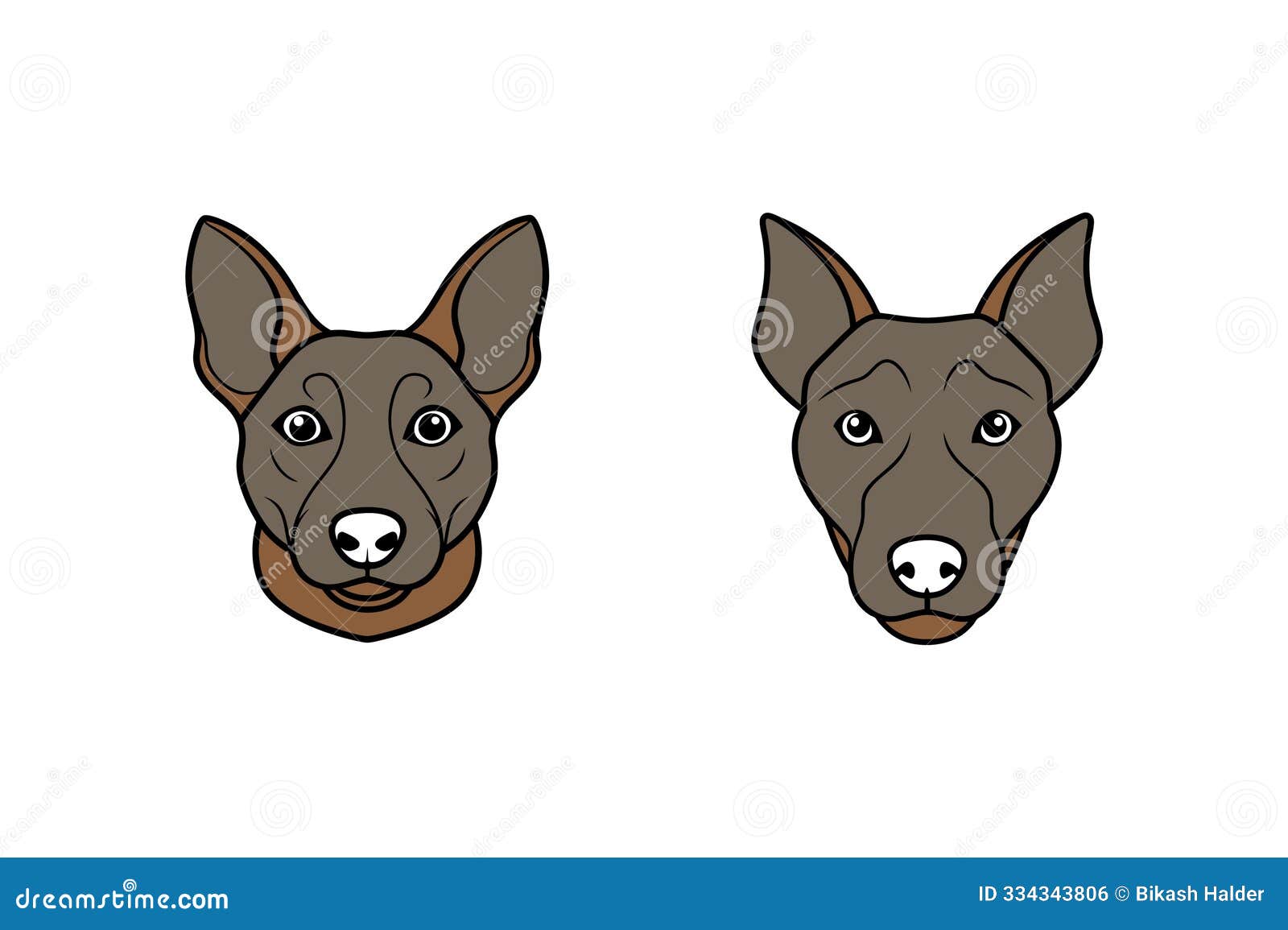 Bold Dog Head Vector Illustration Stock Vector - Illustration of visual ...