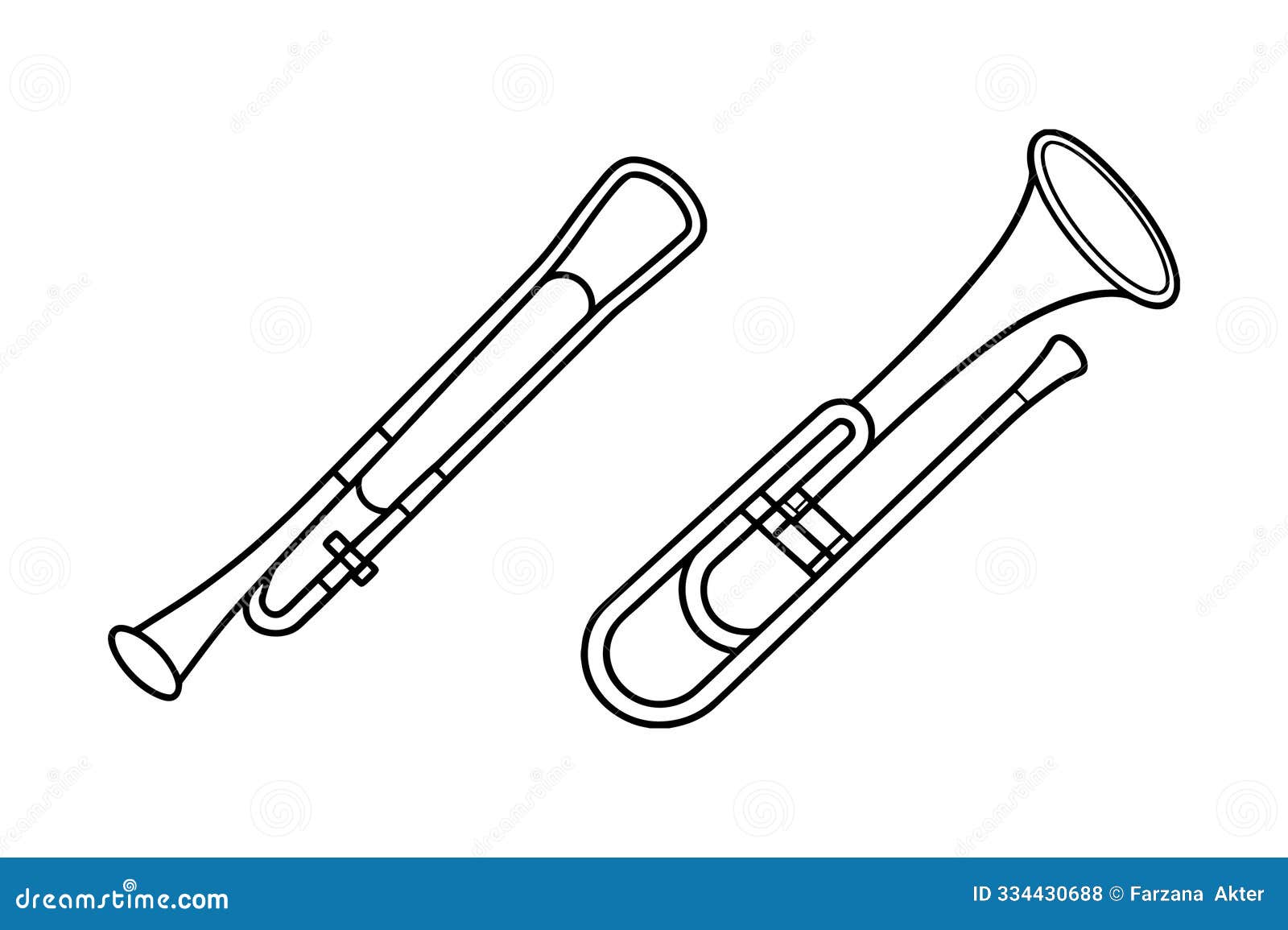 Trombone Vector Art Illustration Stock Vector - Illustration of line ...