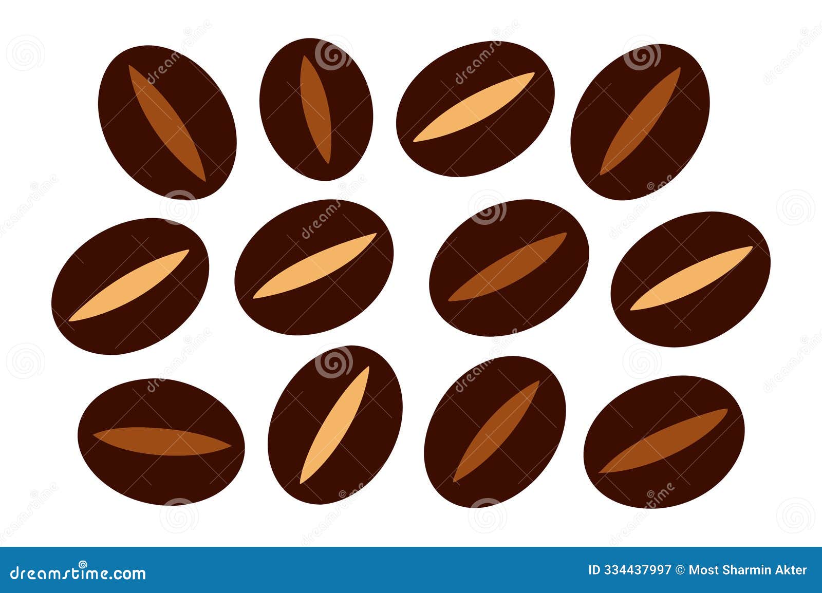 Stylish Coffee Beans Vector Illustration. Stock Illustration ...