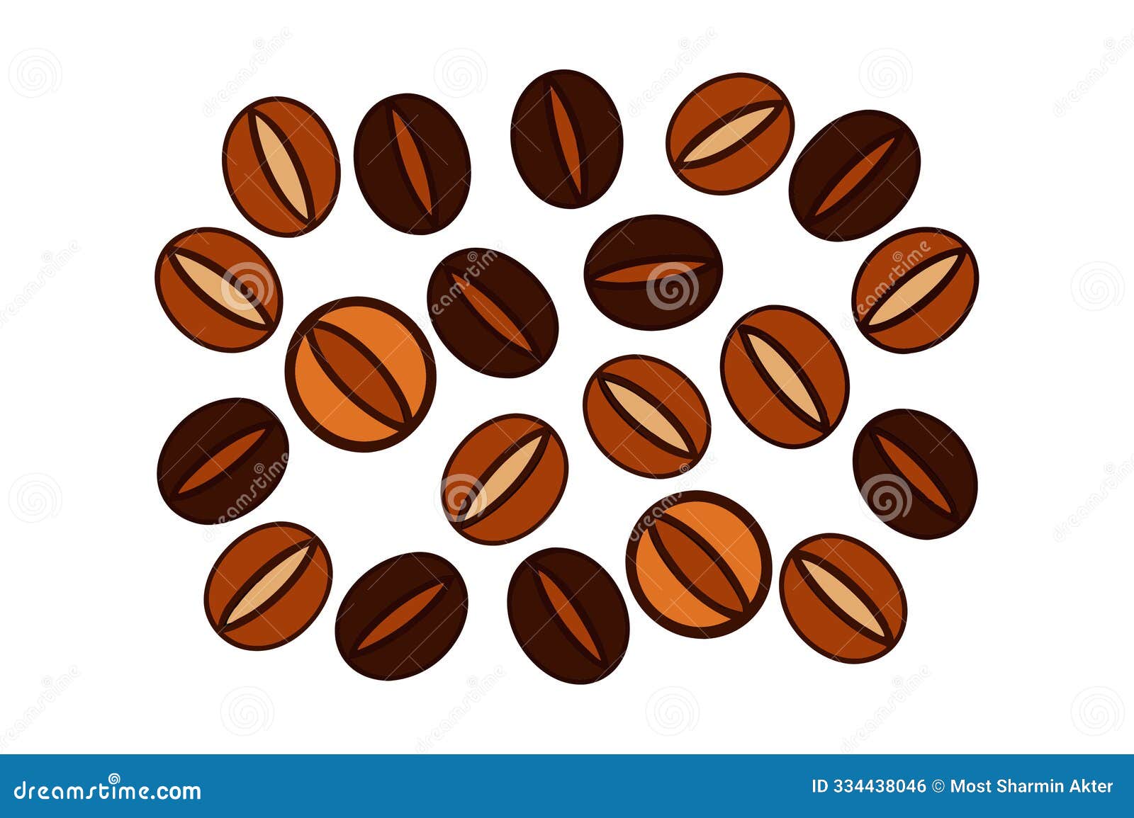 Stylish Coffee Beans Vector Illustration. Stock Illustration ...