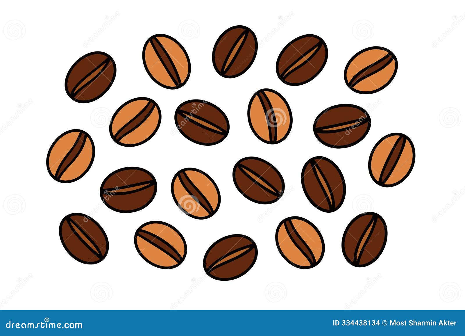 Stylish Coffee Beans Vector Illustration. Stock Illustration ...