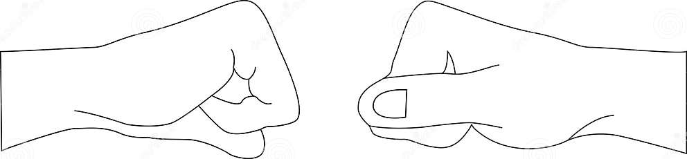 Two Fisted Hands Moving Towards Each Other To Make a Gesture that Means ...