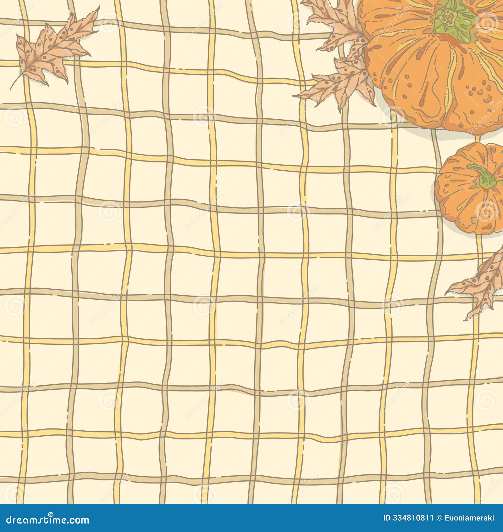 Series of Autumn Picnic Background in Hand Drawing Style for Fall ...