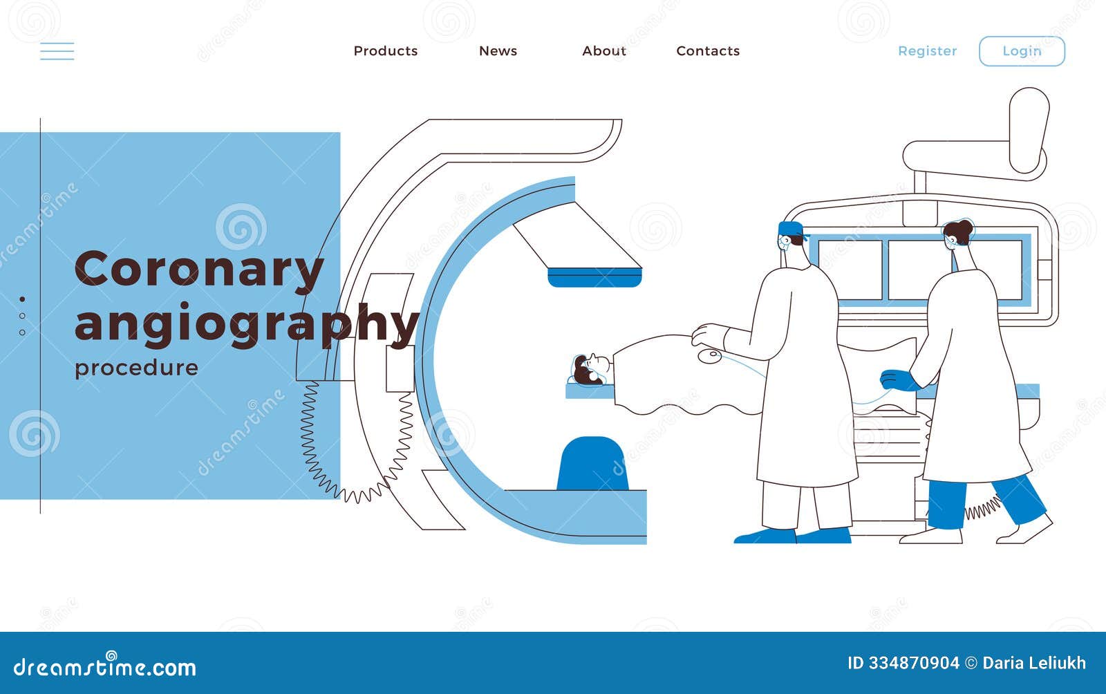 Coronary Angiography Procedure. Medical Equipment. Doctor And Nurse ...